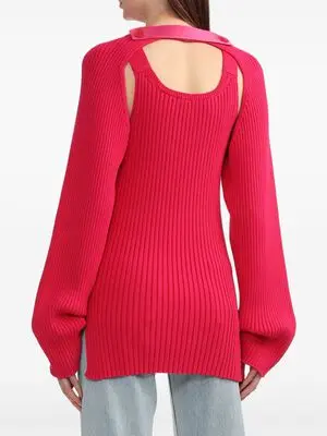 Helmut Lang Cut-out Ribbed Knit Jumper