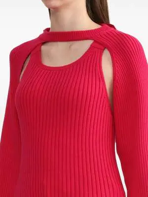 Helmut Lang Cut-out Ribbed Knit Jumper