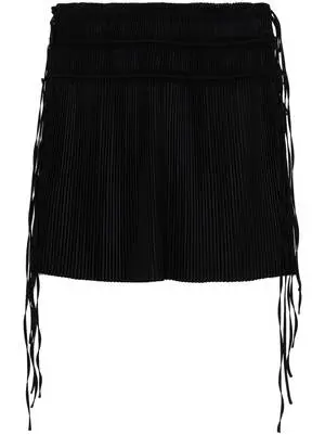 Helmut Lang Strap-detail Pleated Skirt - Black