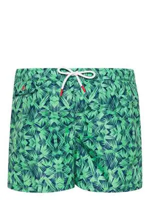 Kiton Graphic-print Swim Shorts - Green