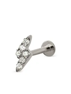 LARK & BERRY 14kt White Gold Lightning Strike Diamond Stud Earring - Silver