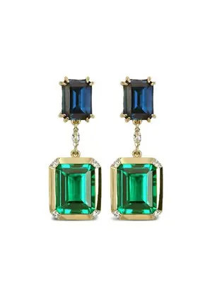 LARK & BERRY 14kt Yellow Multi-stone Drop Earrings - Gold