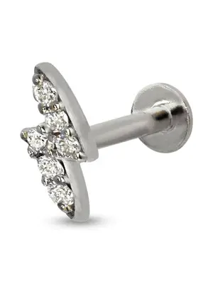 LARK & BERRY 14kt White Gold Diamond Lightning Strike Stud Earring - Silver