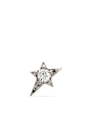LARK & BERRY 14kt White Gold Mini Shooting Star Diamond Stud Earring - Silver