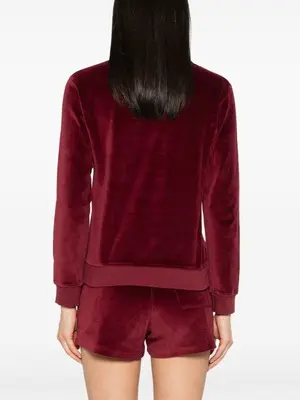 SPORTY & RICH Src Velour Polo Top