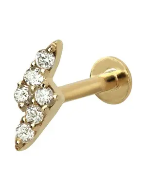 LARK & BERRY 14kt Yellow Diamond Lightning Strike Stud Earring - Gold