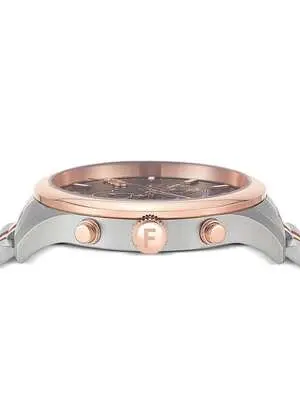 FERRAGAMO Duo Chronograph Stainless Steel And Rose Gold-plated Watch - Brown