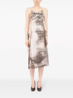 MAISON MARGIELA Freeze-frame Silk Midi Dress - Neutrals