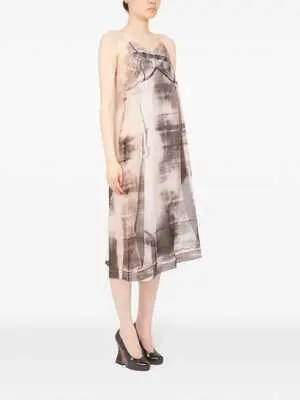 MAISON MARGIELA Freeze-frame Silk Midi Dress - Neutrals