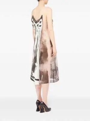MAISON MARGIELA Freeze-frame Silk Midi Dress - Neutrals