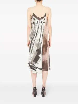 MAISON MARGIELA Freeze-frame Silk Midi Dress - Neutrals