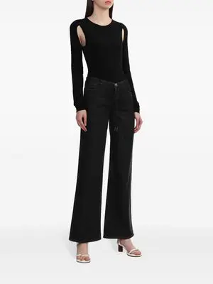 Helmut Lang Cut-out Fine-knit Jumper - Black