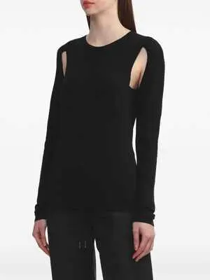 Helmut Lang Cut-out Fine-knit Jumper - Black
