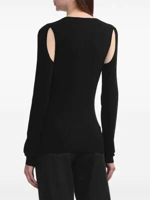 Helmut Lang Cut-out Fine-knit Jumper - Black