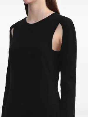 Helmut Lang Cut-out Fine-knit Jumper - Black