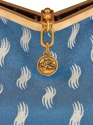 Etro Medium Vela Denim Shoulder Bag - Blue