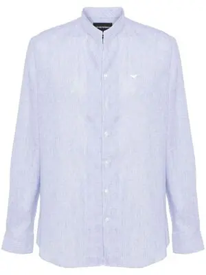 Emporio Armani Logo-embroidered Striped Shirt