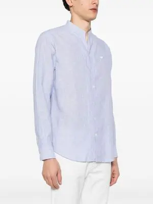 Emporio Armani Logo-embroidered Striped Shirt