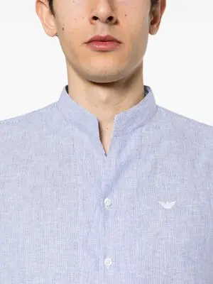 Emporio Armani Logo-embroidered Striped Shirt