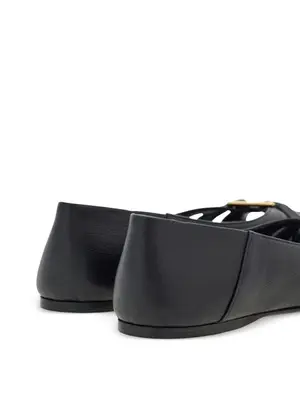 FERRAGAMO Gancini Ornament Ballerina Flats