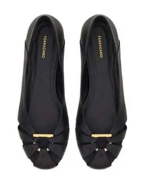 FERRAGAMO Gancini Ornament Ballerina Flats