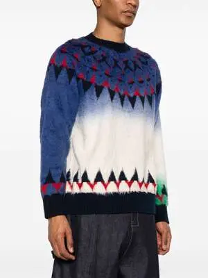Sacai Patterned Jacquard Knitted Jumper