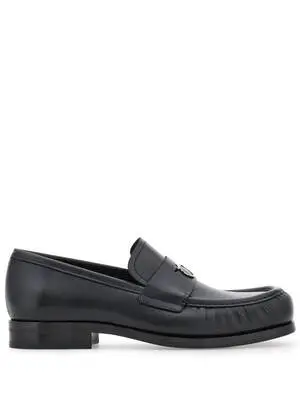 FERRAGAMO Gancini-plaque Leather Loafers