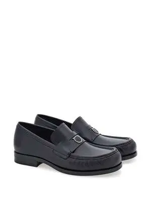 FERRAGAMO Gancini-plaque Leather Loafers