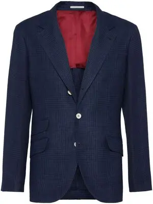 Brunello Cucinelli Single-breasted Linen Blazer - Blue