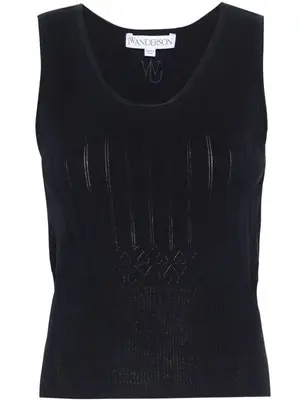 JW Anderson Sleeveless Pointelle-knit Top - Blue