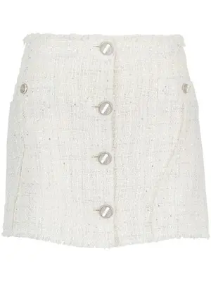 Gcds Tweed Mini Skirt - White