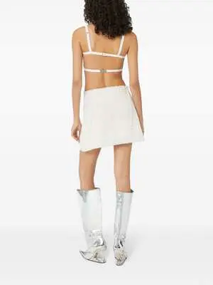 Gcds Tweed Mini Skirt - White