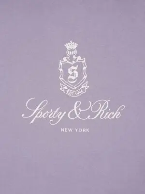 Sporty & Rich Vendome Logo-embroidered Shorts - Purple
