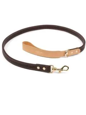 SPORTY & RICH Logo-stamp Leather Dog Leash - Brown