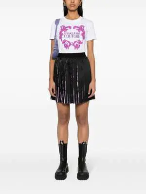 Versace Watercolour Barocco Pleated Skirt