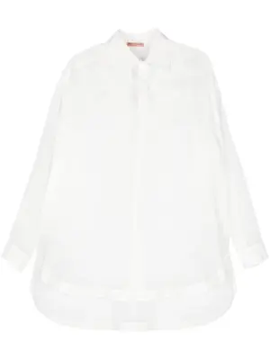 Ermanno Scervino Floral Embroidery Poplin Shirt - White