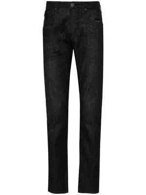 Emporio Armani Mid-rise Slim-fit Jeans - Black