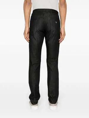 Emporio Armani Mid-rise Slim-fit Jeans - Black