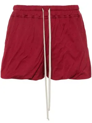 Rick Owens Side-slits Jersey Shorts - Red