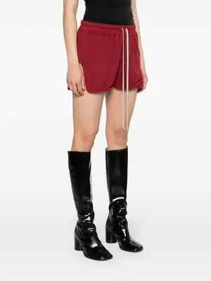 Rick Owens Side-slits Jersey Shorts - Red