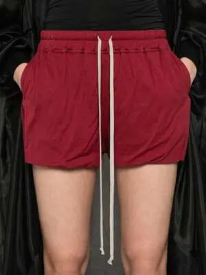 Rick Owens Side-slits Jersey Shorts - Red