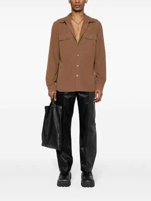 Rick Owens Button-up Cotton Shirt - Brown