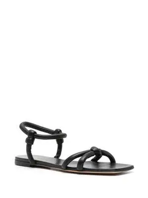 GIANVITO ROSSI Juno Leather Sandals - Black