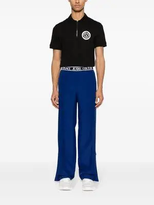 Versace Logo-waistband Wide-leg Trousers