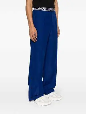Versace Logo-waistband Wide-leg Trousers