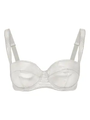 Dolce & Gabbana Metallic Balconette Bra - Silver