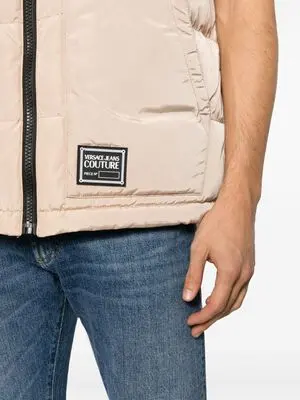 Versace Logo-patch Quilted Gilet