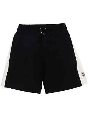 Moncler Logo-appliqué Striped Shorts - Blue