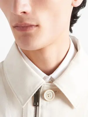 Prada Herringbone Cotton Shirt Jacket