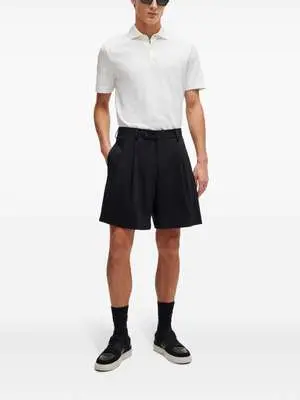 BOSS Cotton-linen Mélange Polo Shirt - White